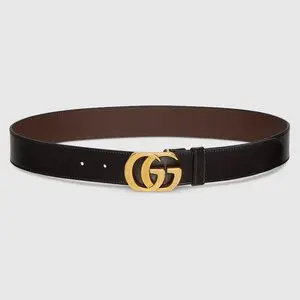 Gucci Gg Marmont Thin Belt - Brown