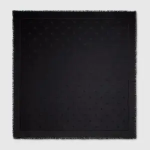 Gucci Gg Jacquard Shawl - Black