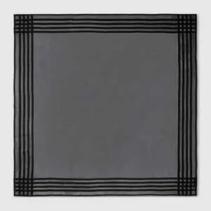 Gucci Double G Silk Wool Shawl - Black