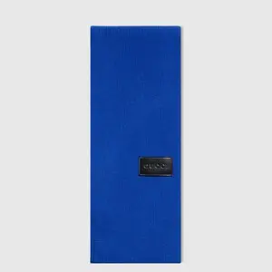 Gucci Double G Silk Cotton Jacquard Stole - Blue