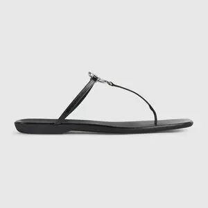 Gucci Thong Sandal With Interlocking G - Black