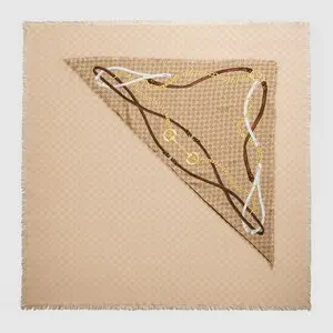 Gucci Gg Wool Jacquard Cape Beige
