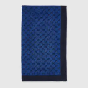 Gucci Gg Wool Jacquard Cape - Blue