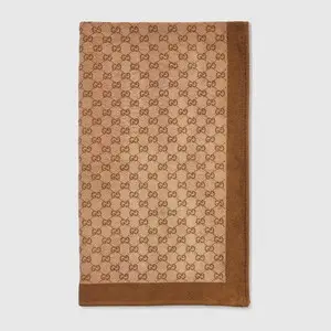 Gucci Gg Wool Jacquard Cape Brown
