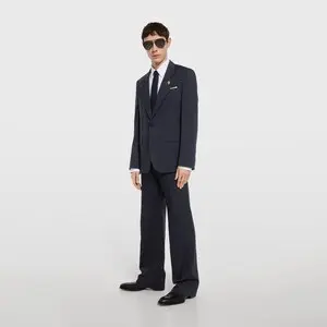 Gucci Gg Cotton Gabardine Jacquard Jacket, Size - Blue