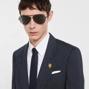 Gucci Gg Cotton Gabardine Jacquard Jacket, Size - Blue