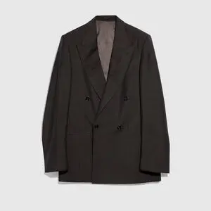 Gucci Double-breasted Wool Jacket - Brown