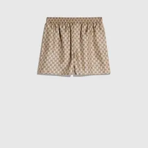 Gucci Gg Supreme Linen Shorts - Brown