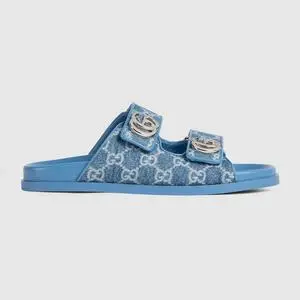 Gucci Slide Sandal With Interlocking G - Blue