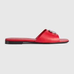 Gucci Slide Sandal With Interlocking G - Red