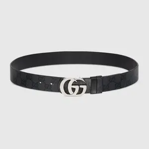 Gucci Reversible Belt With Interlocking G Buckle - Black