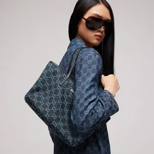 Gucci Diana Small Embroidered Tote Bag - Blue