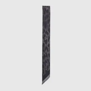 Gucci Printed Gg Silk Twill Jacquard Ribbon Black