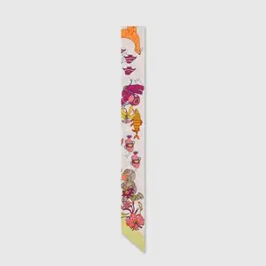 Gucci Printed Silk Twill Ribbon - Blue