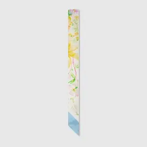 Gucci Printed Silk Twill Ribbon - Blue