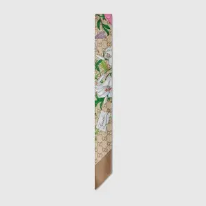 Gucci Printed Silk Twill Ribbon - Brown