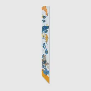 Gucci Printed Gg Silk Twill Jacquard Ribbon - Green