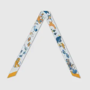 Gucci Printed Gg Silk Twill Jacquard Ribbon - Green