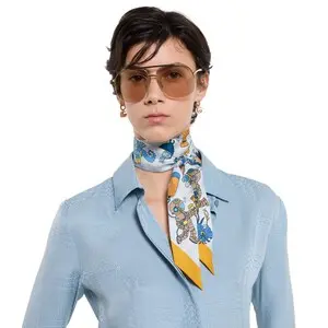 Gucci Printed Gg Silk Twill Jacquard Ribbon - Green