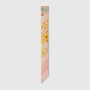Gucci Printed Silk Twill Ribbon - Pink