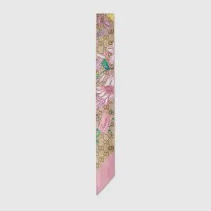 Gucci Printed Silk Twill Ribbon - Pink