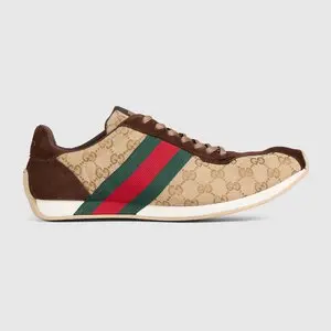 Gucci Ace Low-top Trainers With Embroidered Bee - Beige
