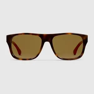 Gucci Gucci Rectangular Frame Sunglasses With Tortoiseshell And Mother Of Pearl Effect Beige