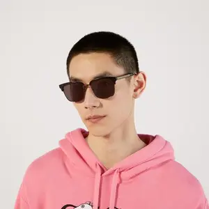 Gucci Rectangular Frame Sunglasses With Tortoiseshell And Mother Of Pearl Effect - Black