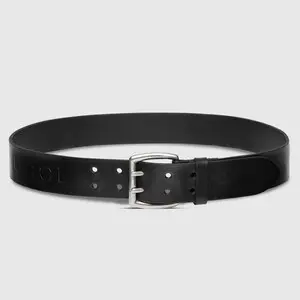 Gucci Gg Marmont Wide Belt With Shiny Buckle - Black