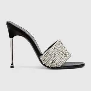 Gucci Platform Sandals With Double G Hardware - Grey