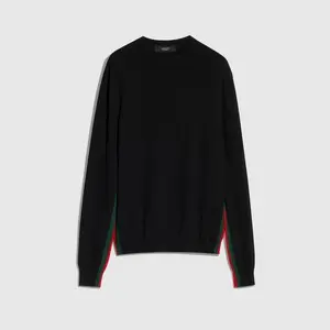 Gucci Silk Cotton Knit T-shirt With Intarsia - Black