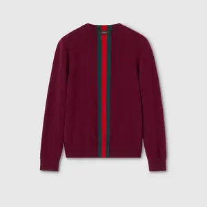 Gucci Silk Cotton Knit T-shirt With Intarsia - Bordeaux