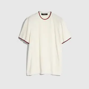 Gucci Silk Cotton Knit T-shirt With Intarsia - White