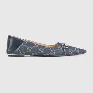 Gucci Horsebit Ballet Flat, Uk - Blue
