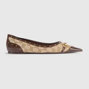 Gucci Horsebit Ballet Flats - White