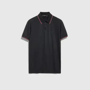 Gucci Silk Cotton Knit Polo Shirt - Black