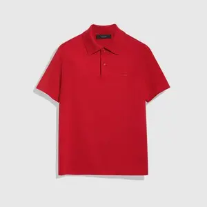 Gucci Silk Cotton Knit Polo Shirt - Red