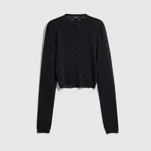 Gucci Self-tie Cardigan With Striped Trim - Black