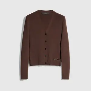 Gucci Fine Wool Gg Crytal Cardigan, Ize - Brown