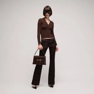 Gucci Fine Wool Gg Crytal Cardigan, Ize - Brown