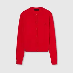 Gucci Self-tie Cardigan With Striped Trim - Red
