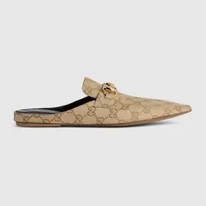 Gucci Princetown Horsebit Leather Slipper - Beige