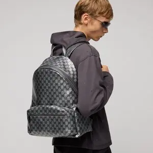 Gucci Gg Supreme Backpack - Silver