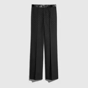 Gucci Gg Supreme Print Silk Trousers - Black