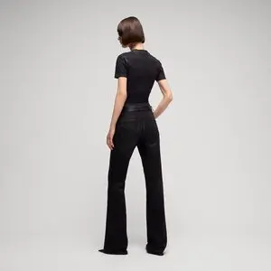 Gucci Flared Bleached Cotton Denim Trousers, Size - Black