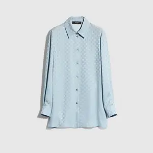 Gucci Gg Crêpe Silk Shirt - Blue