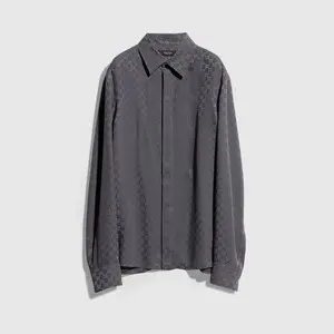 Gucci Gg Crêpe Silk Shirt - Grey