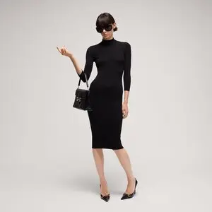 Gucci Gg Fine Cotton Jacquard Dress, Size - Black