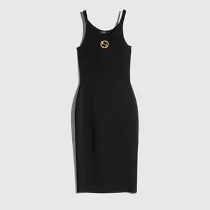 Gucci Gg Fine Cotton Jacquard Dress - Black