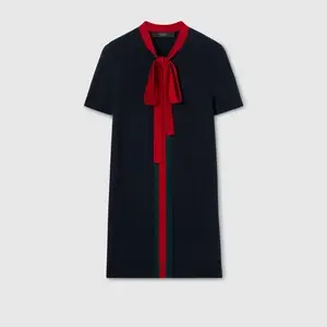 Gucci Gg Fine Cotton Jacquard Dress - Blue